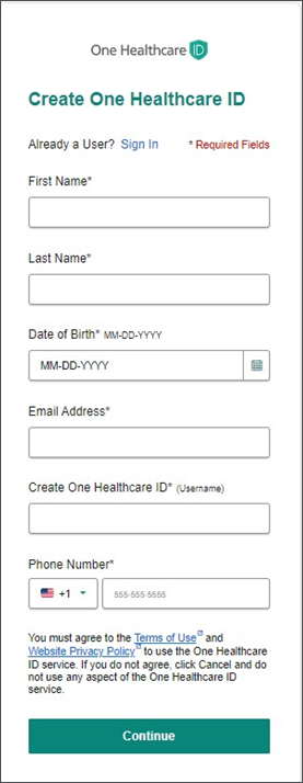 Creating a One Healthcare ID