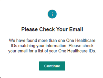 Recovering a One Healthcare ID